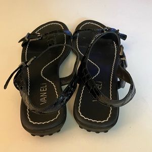 Vaneli | Shoes | Vaneli Taletha Black Strappy Back Adjustable Sandals ...